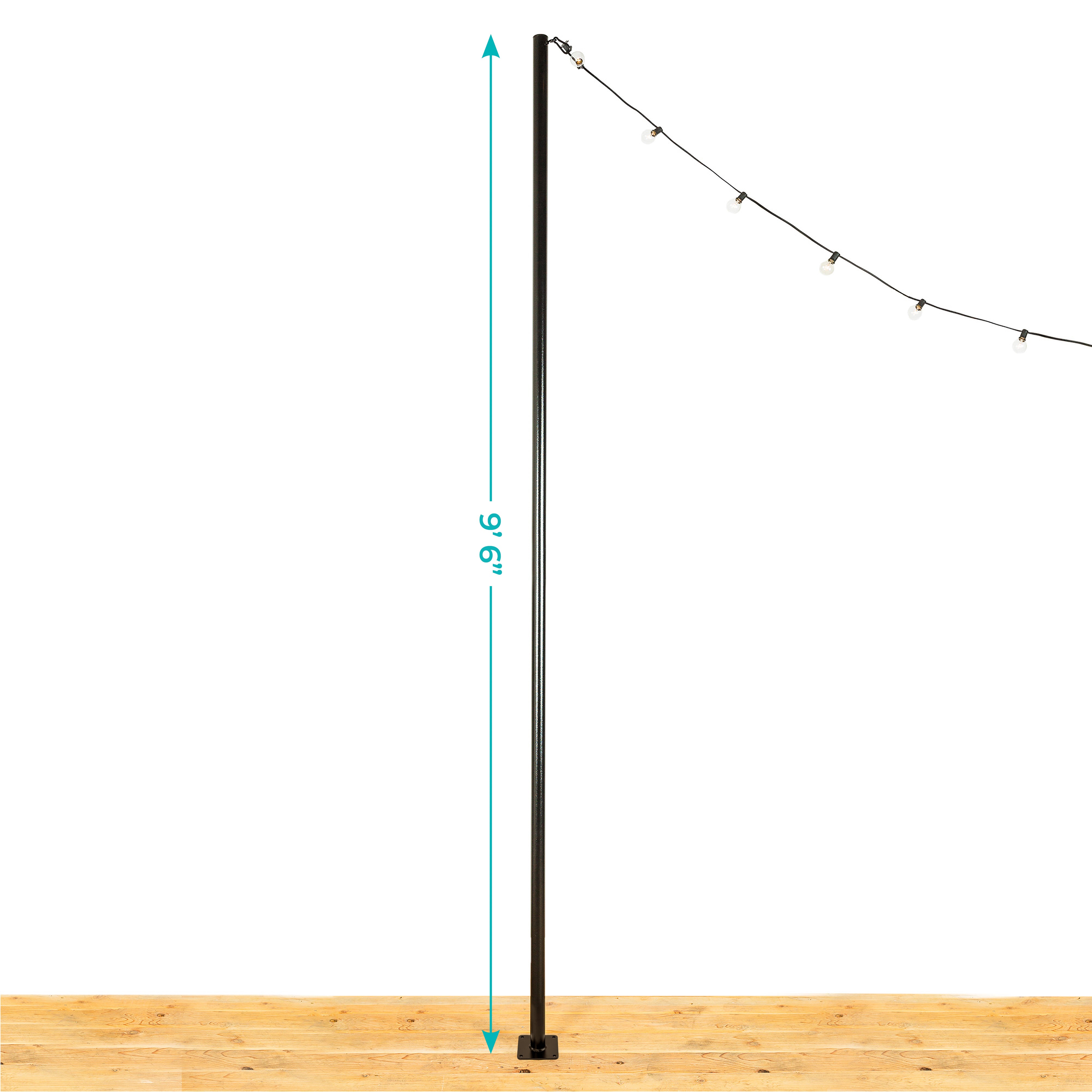 String Light Pole Stand with Mounting Plate - Hang string lights or pr ...